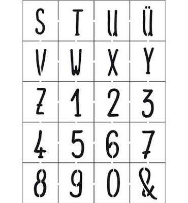 Creawerk - sjablonen letters en cijfers