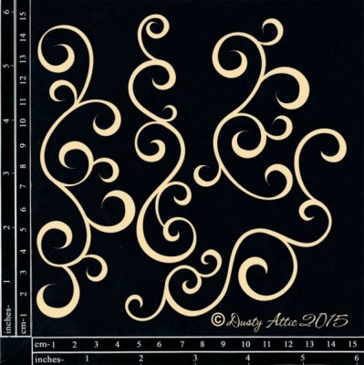 DA1466 Dusty Attic decorative chipboard scroll, Scroll Set #1 ...