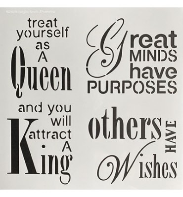 Powertex Brigite Grade stencil 30x30cm Queen and King | powertex516 ...