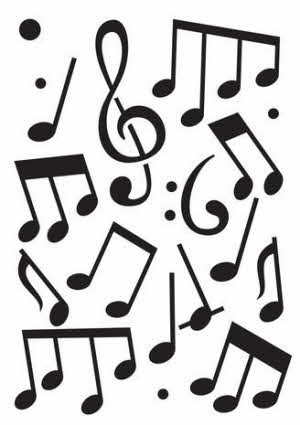 Creative Expressions Mini Stencils muziek noten 7,5x10cm CEMSMUSIC